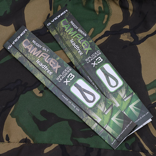 Gardner CamFlex 45lb Leadfree Spliced Leaders 1m (3) Weedy Green Or Mu ...